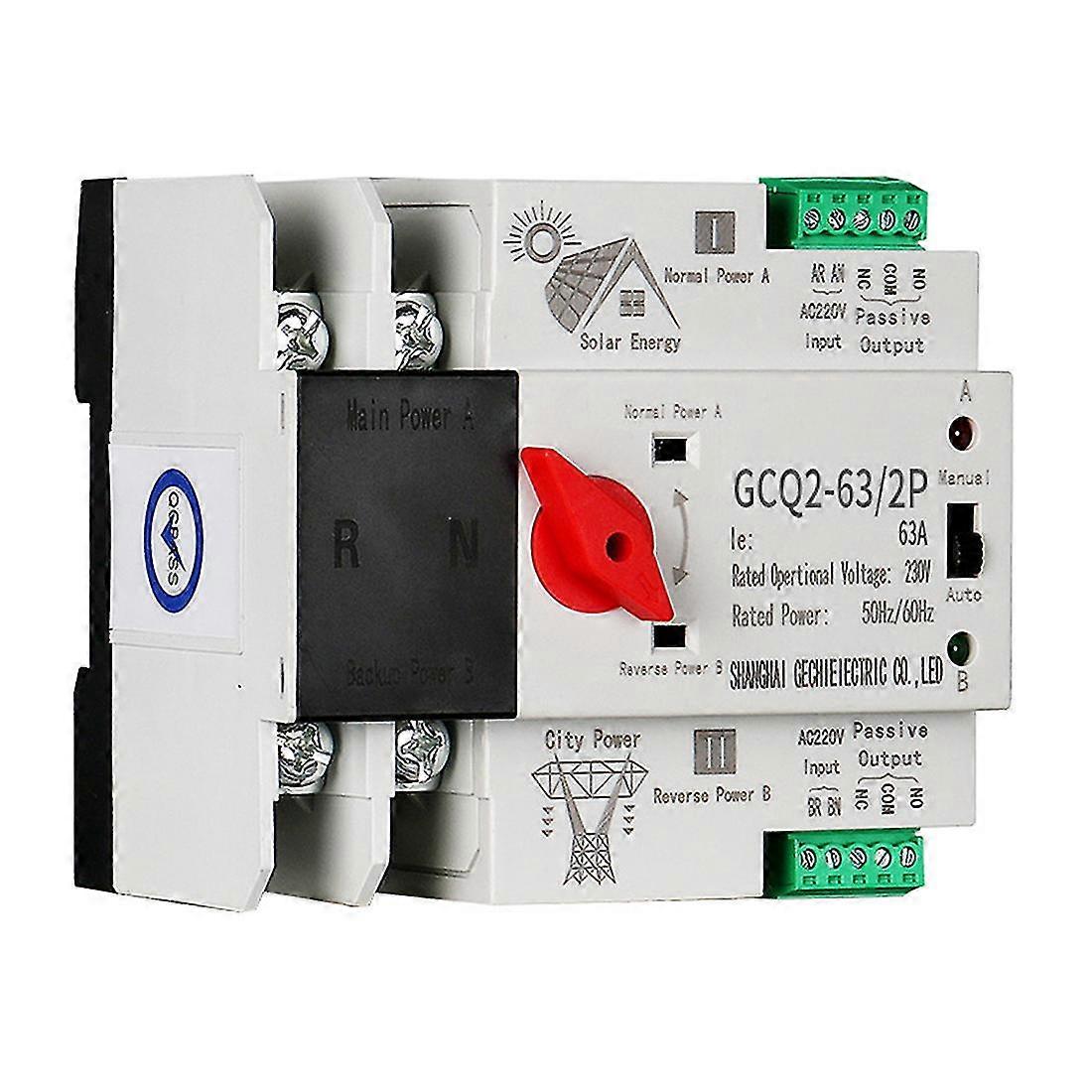 Photovoltaic Solar Power Automatic Transfer Switch Din Rail 2p 63a ...