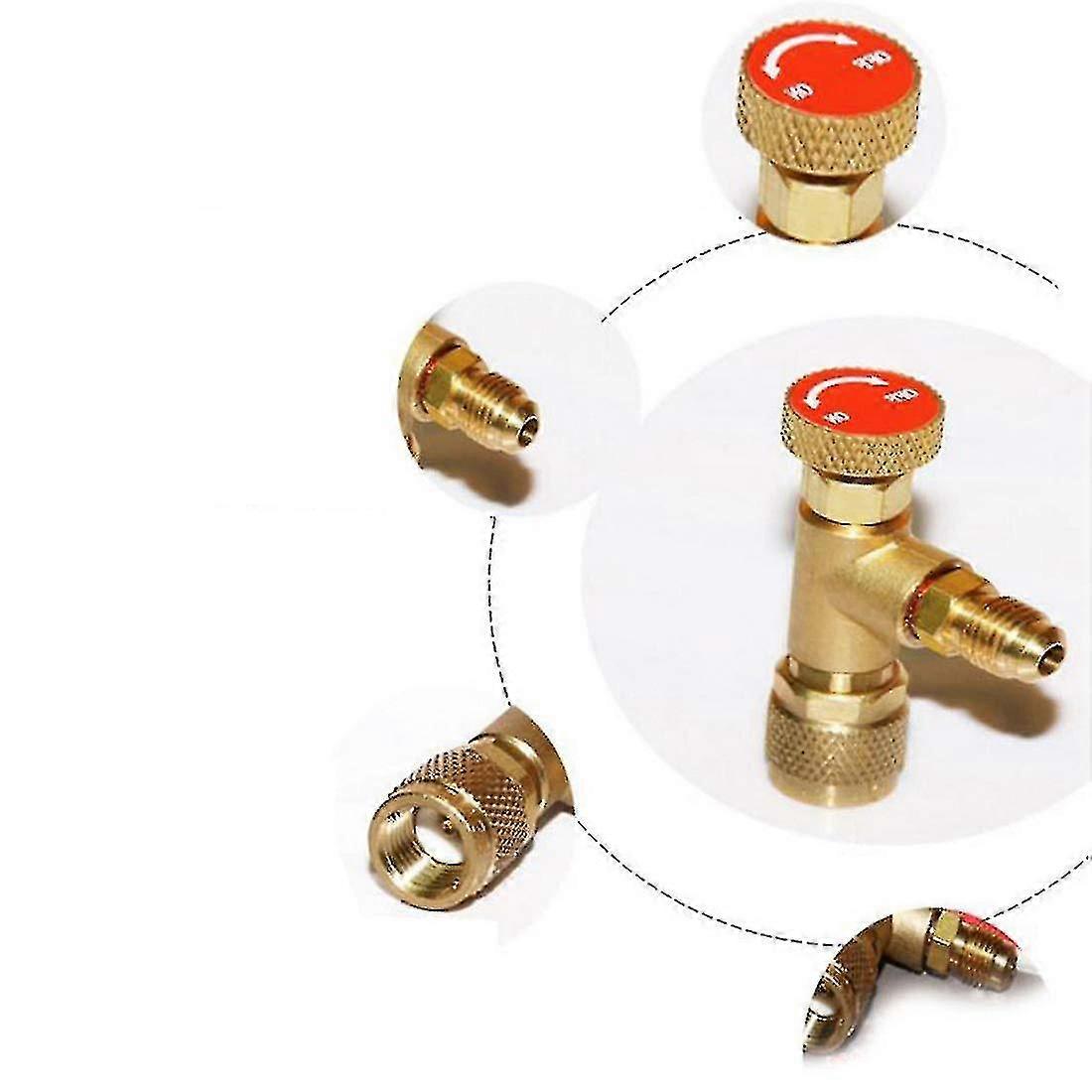 Air Conditioning Refrigerant Valve Adapter, 1/4" Sae Male To 5/16" Sae ...