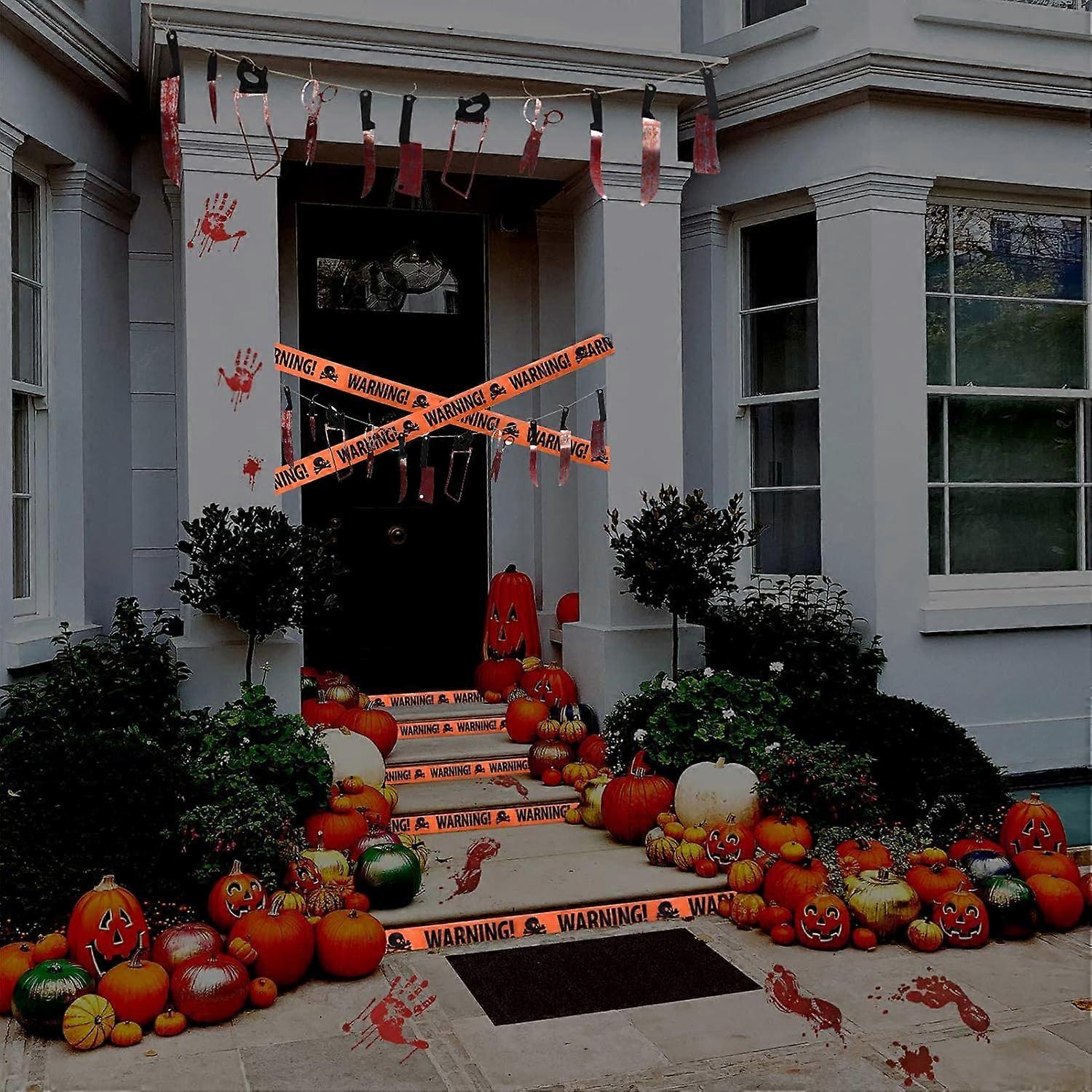 Blood Knife Tablecloth Cord Balloon Set Horror Halloween Decoration Kit ...