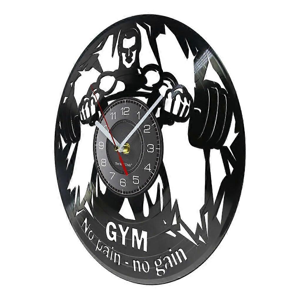 NO PAIN NO GAIN GYM Wall Clock Fitness Vinyl Record Wall Clock ...
