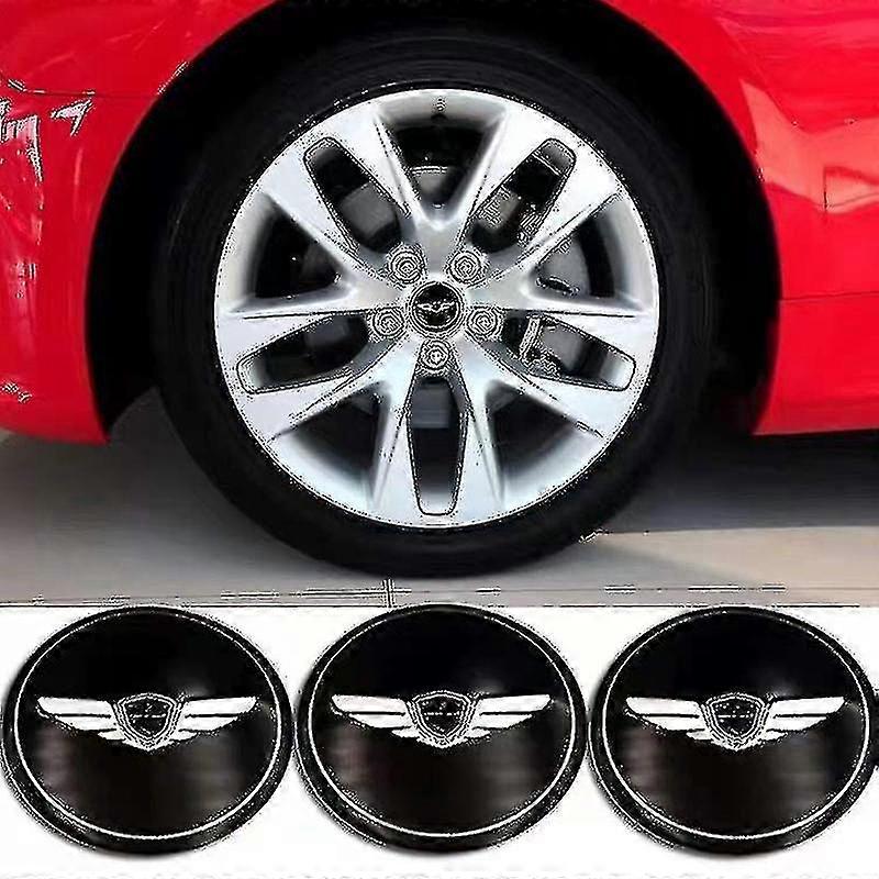 7pc1set 3d Front +rear+steering Wheels Genesis Chrome Wing Logo Badge ...