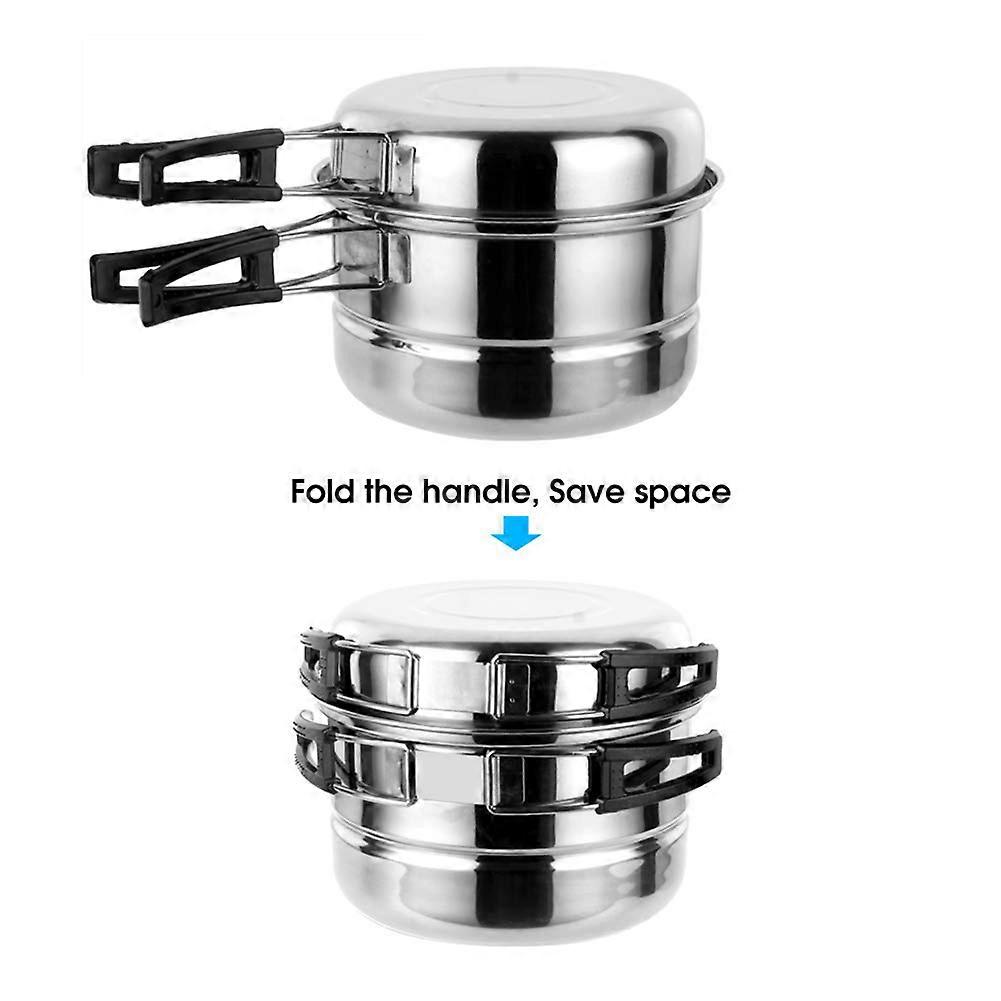 Portable Outdoor Camping Picnic Travel Cooking Pot Frying Pan Cookware ...
