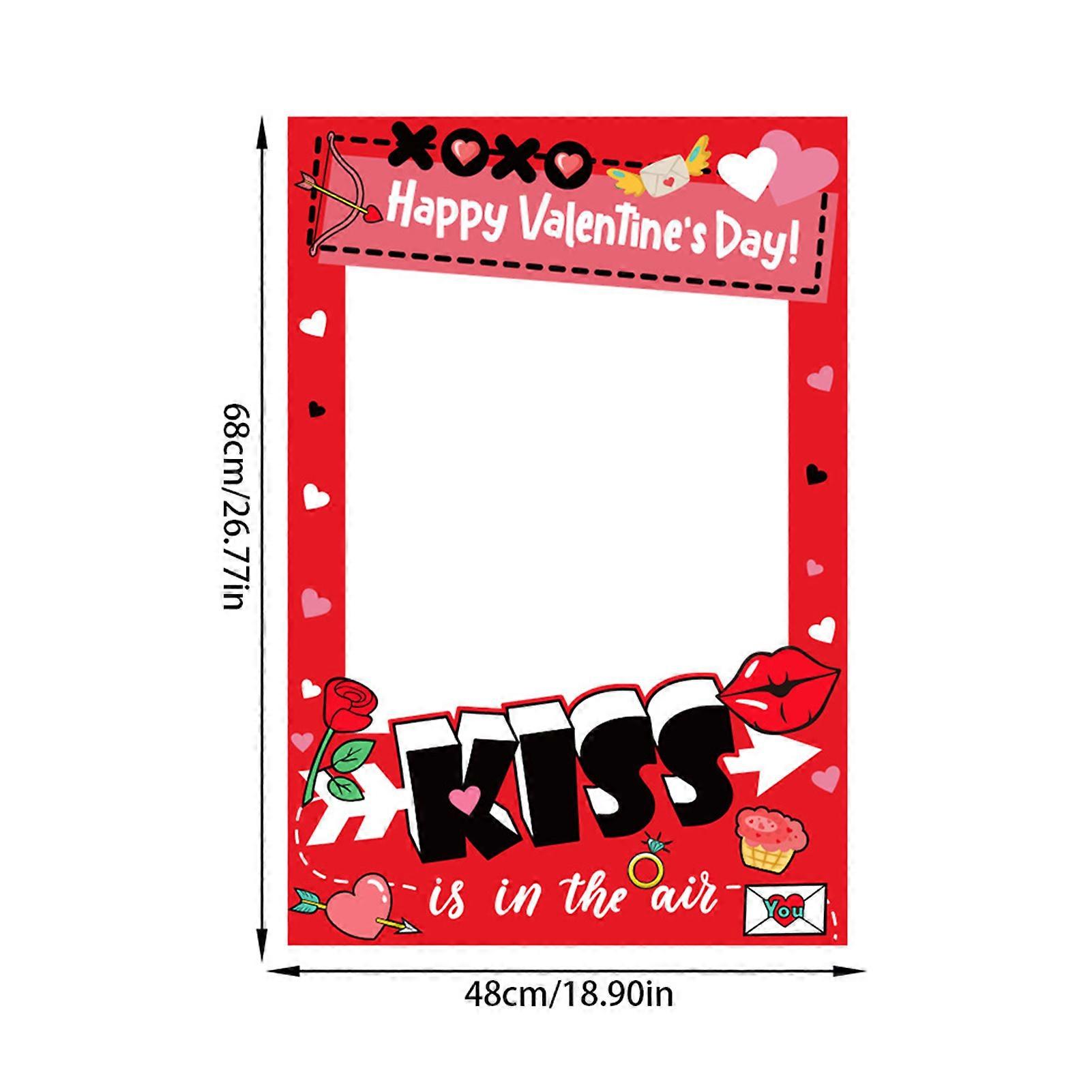 Valentine's Day Photo Booth Frame Party Photo Booth Selfie Frame with ...
