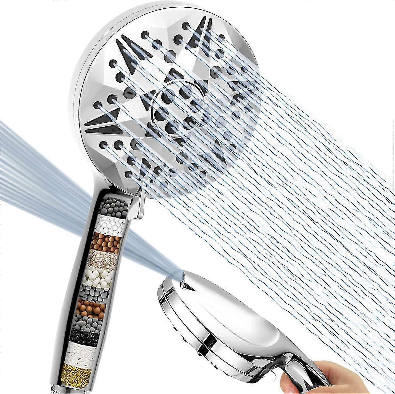 Handheld Shower Head with Filter,10 Spray High Pressure Shower Head ...