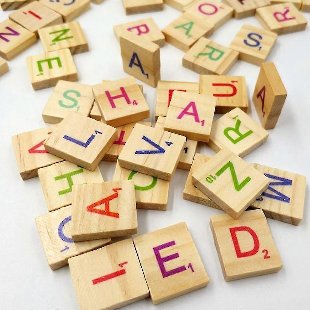 100pcs Wooden Language Toys Letter Alphabet Number English Words Bolcks ...