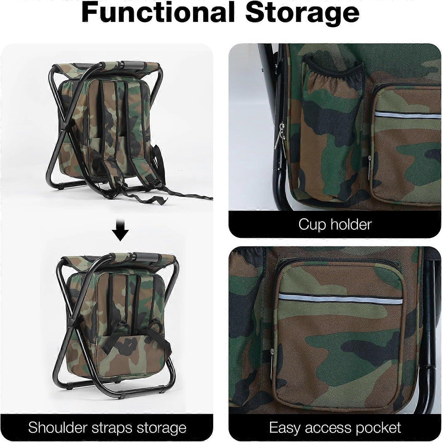Large Camping Stool for Adults with Built-in 15L Cooler Backpack ...