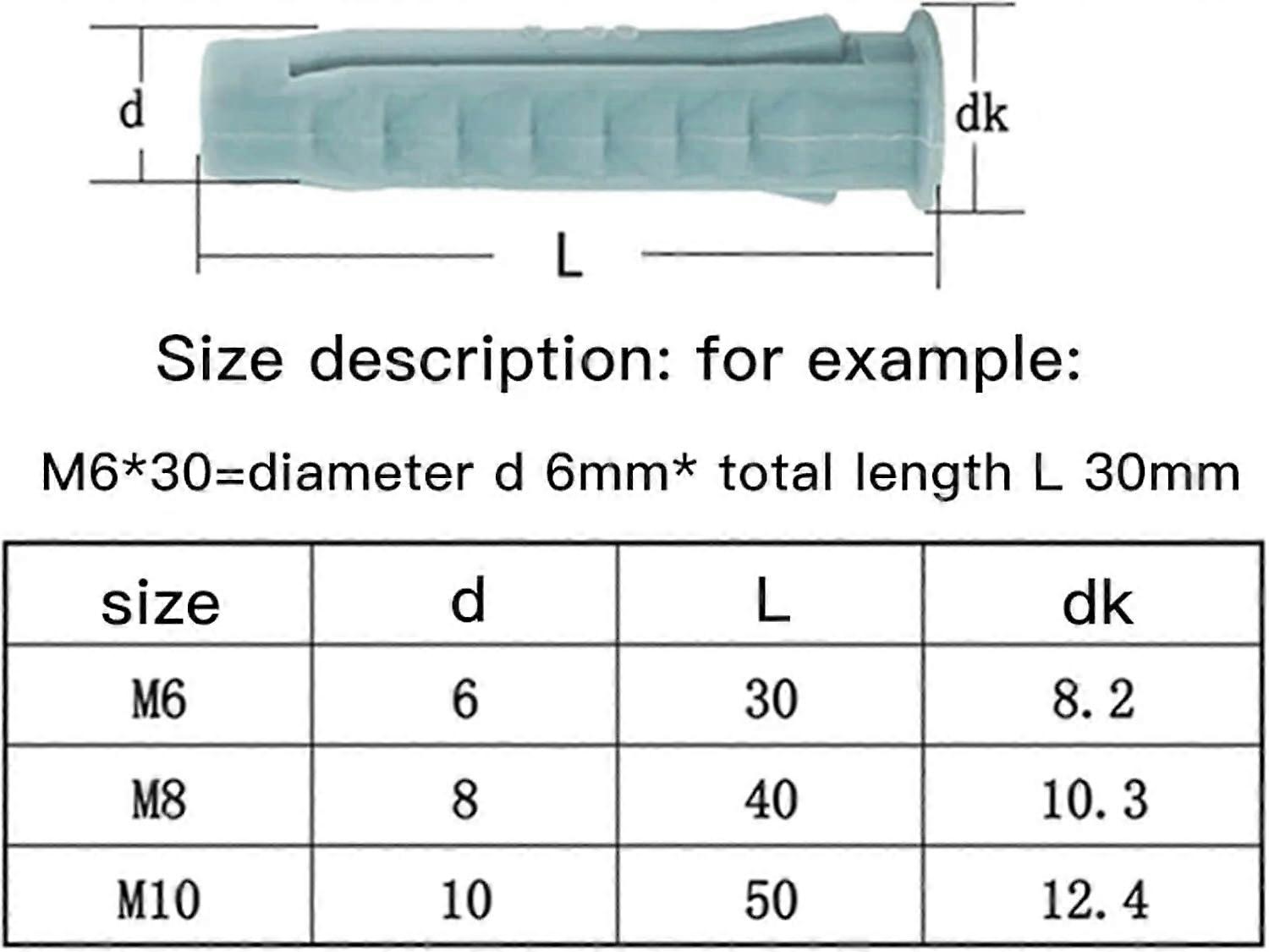 Expanding Plastic Screw Anchor 200 Pcs Plastic Pipe Column Expansion ...