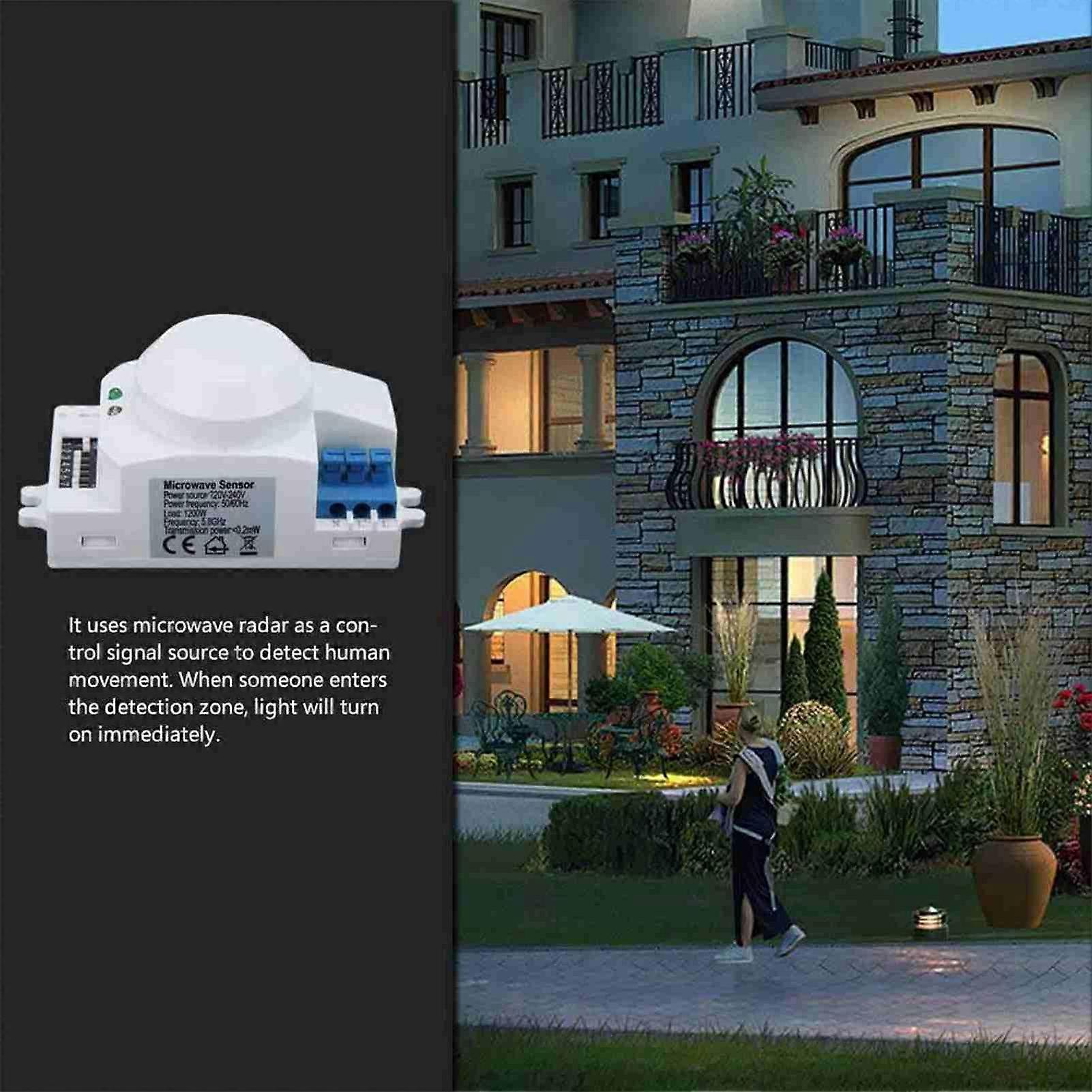 Microwave Radar Sensor Switch 5.8GHz 220-240V Adjustable Sensitivity ...