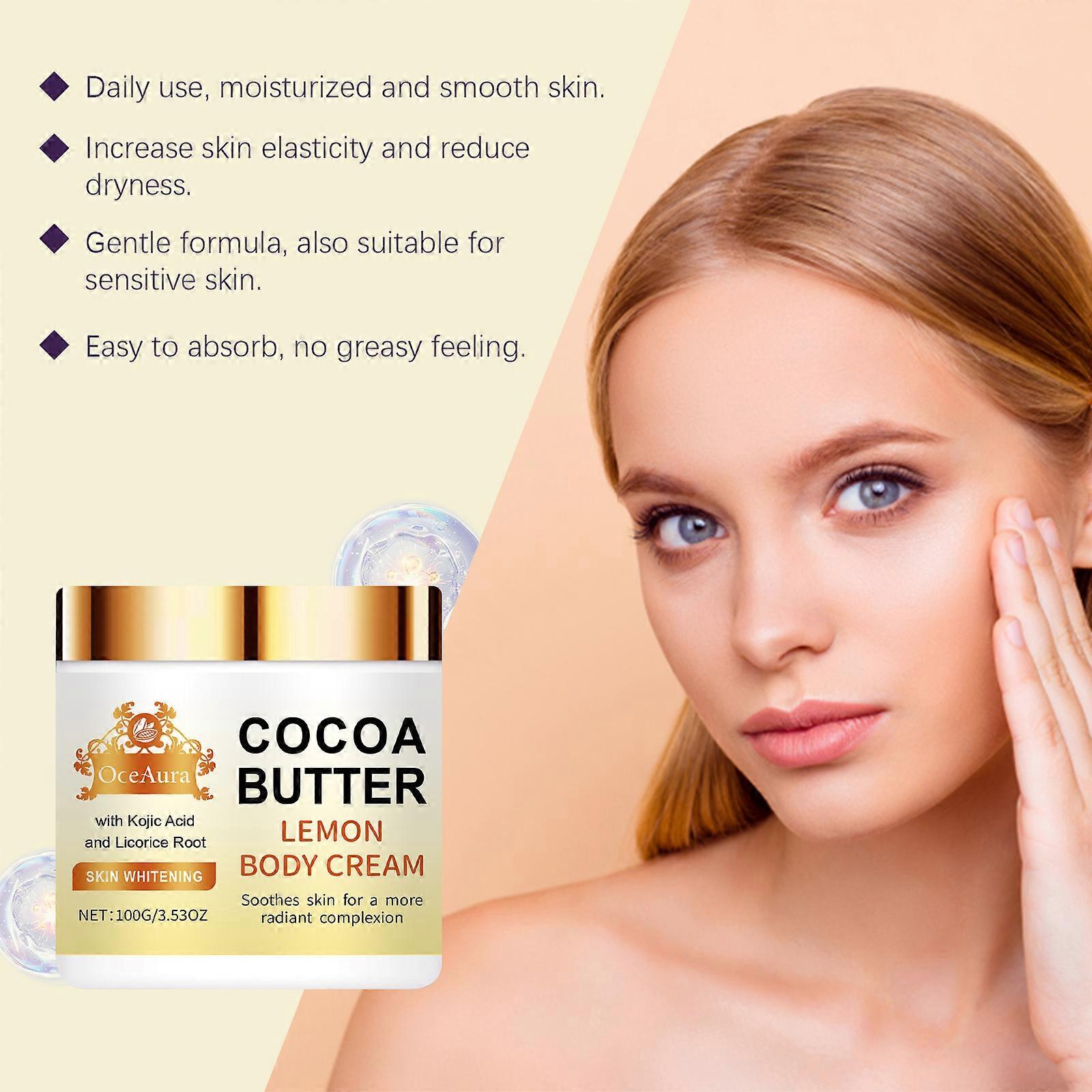 OceAura Lemon Cocoa Butter Moisturizing Cream for Body Skin - Hydrating ...