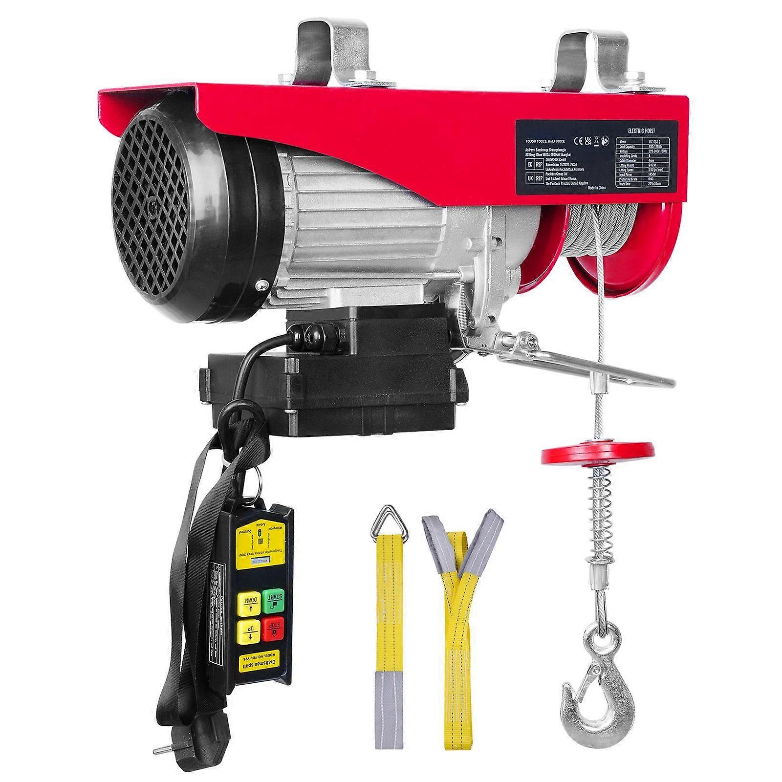 Electric Hoist, 1760 lbs, 1450W 220V Electric Steel Wire Winch with ...