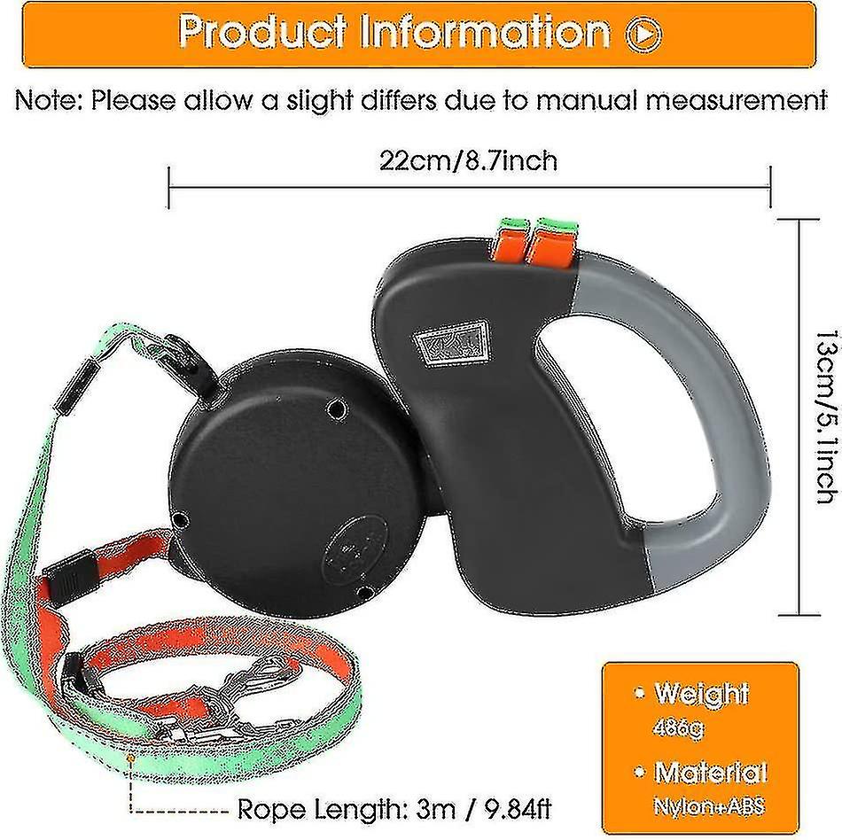 Double Leash Dog Leash, Retractable Dog Leash Double Leash For Two Dogs ...