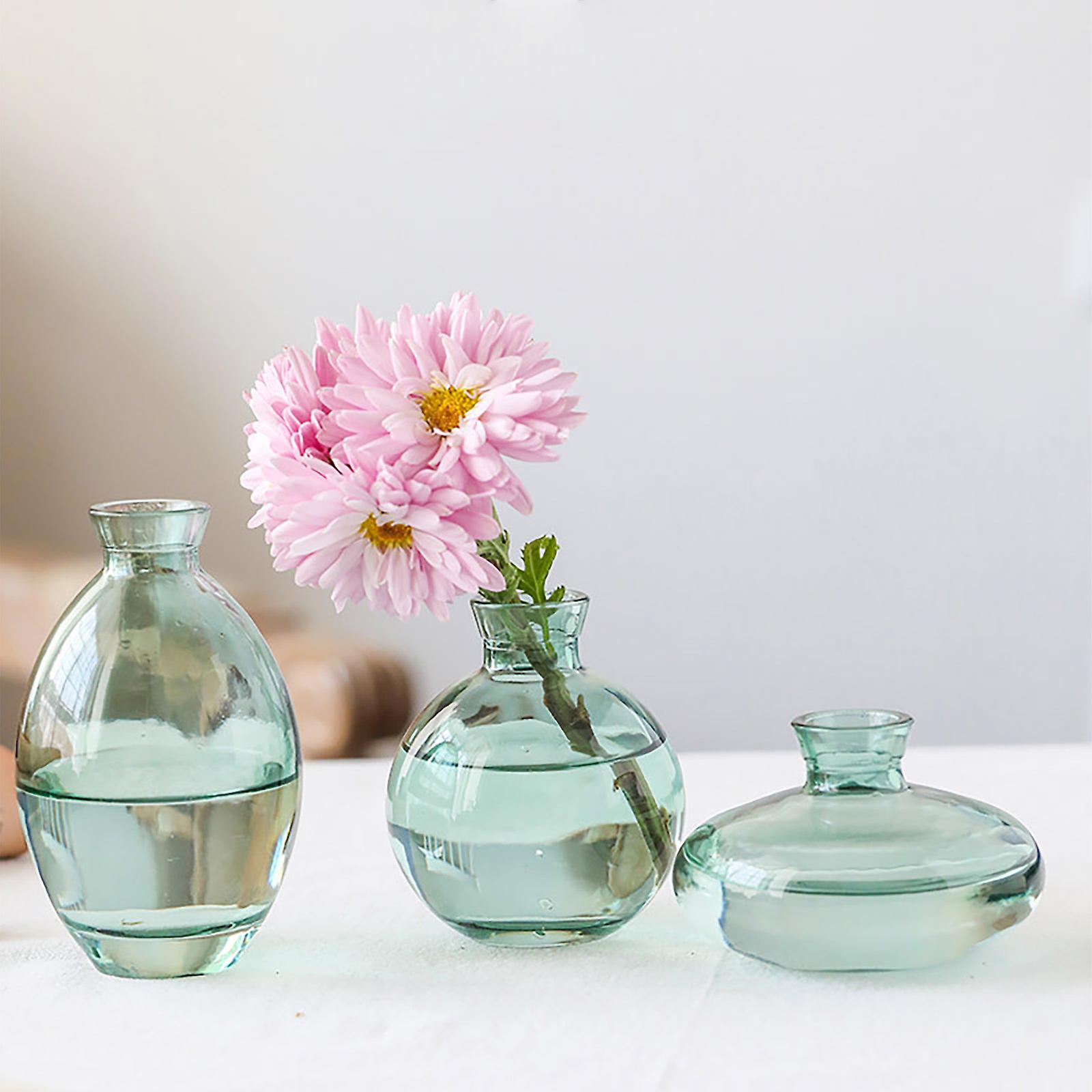 3pcs Classic Small Opening Vase for Unique Home Table Decor Glass ...