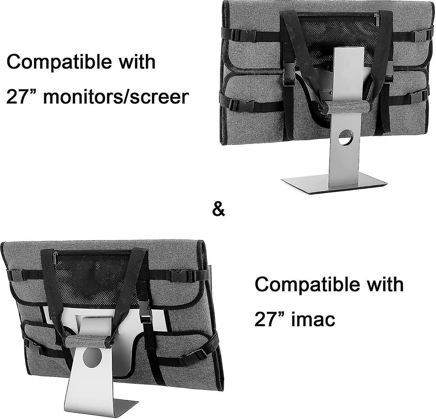 Carrying Bag Compatible 27" Lcd Screens And Monitors, With Padded ...