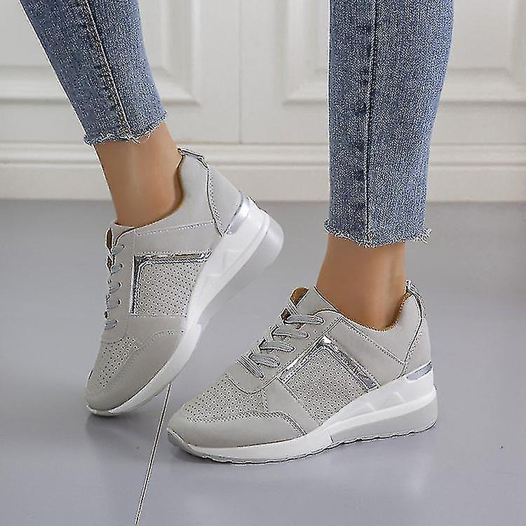 Lace-up Wedge Sports Snickers Women's Vulcanized Casual Comfy Shoes ...