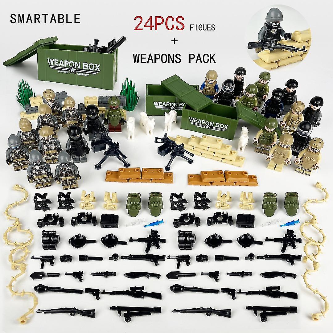 24PCS Military Building Block Weapon MiniFigures Toys | Fruugo UK
