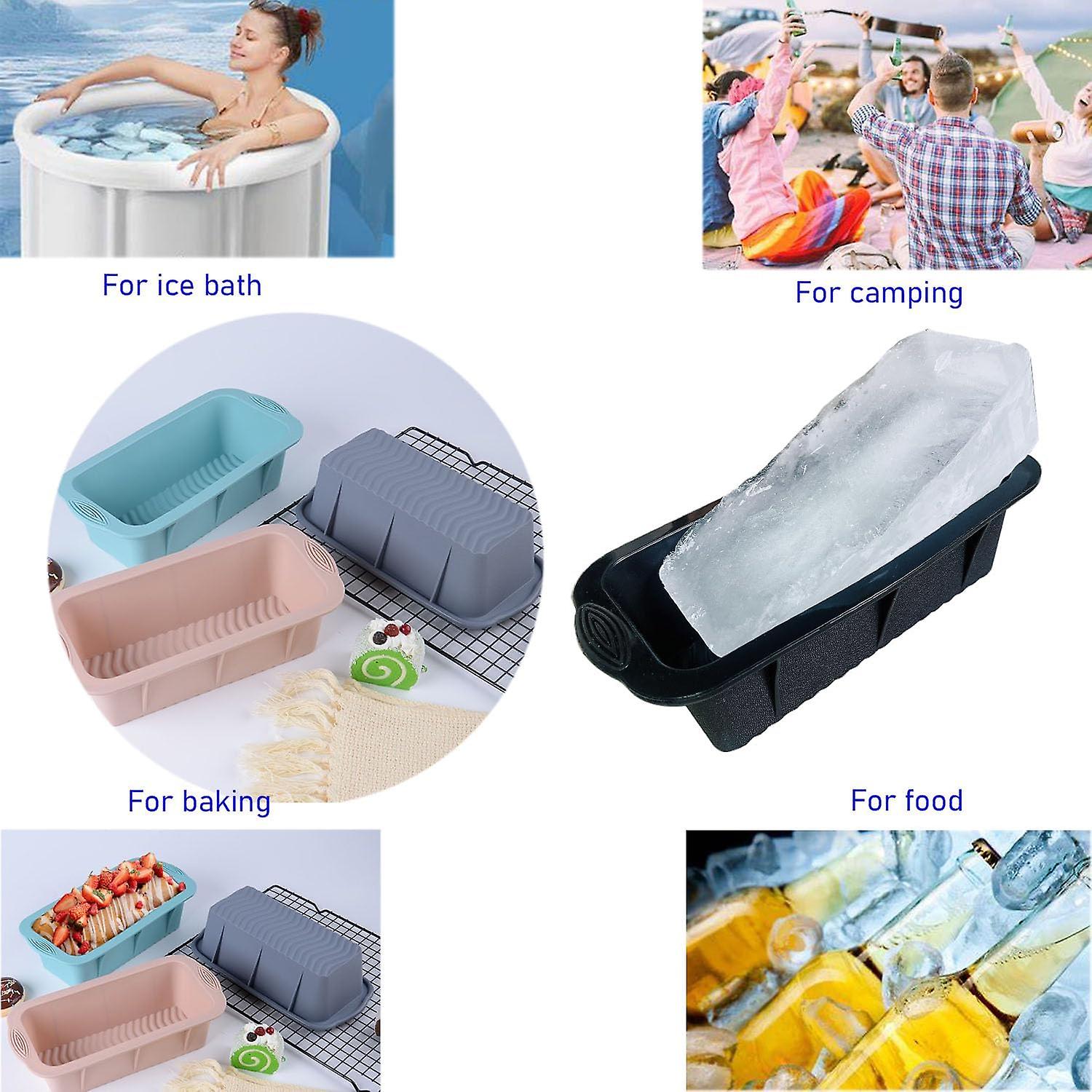 5PCS Extra Large Ice Block Mold, Silicone Ice Block Molds for Ice Bath ...