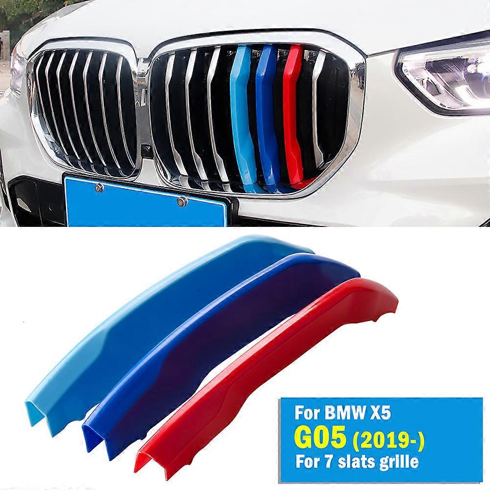 7 Slat Grille Cover Clip Trim For Bmw X5 G05 Front Kidney Grill Sport M ...