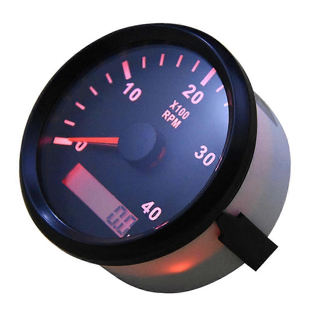 85mm 4000RPM Tachometer With LED Digital Hourmeter Marine Outboard ...