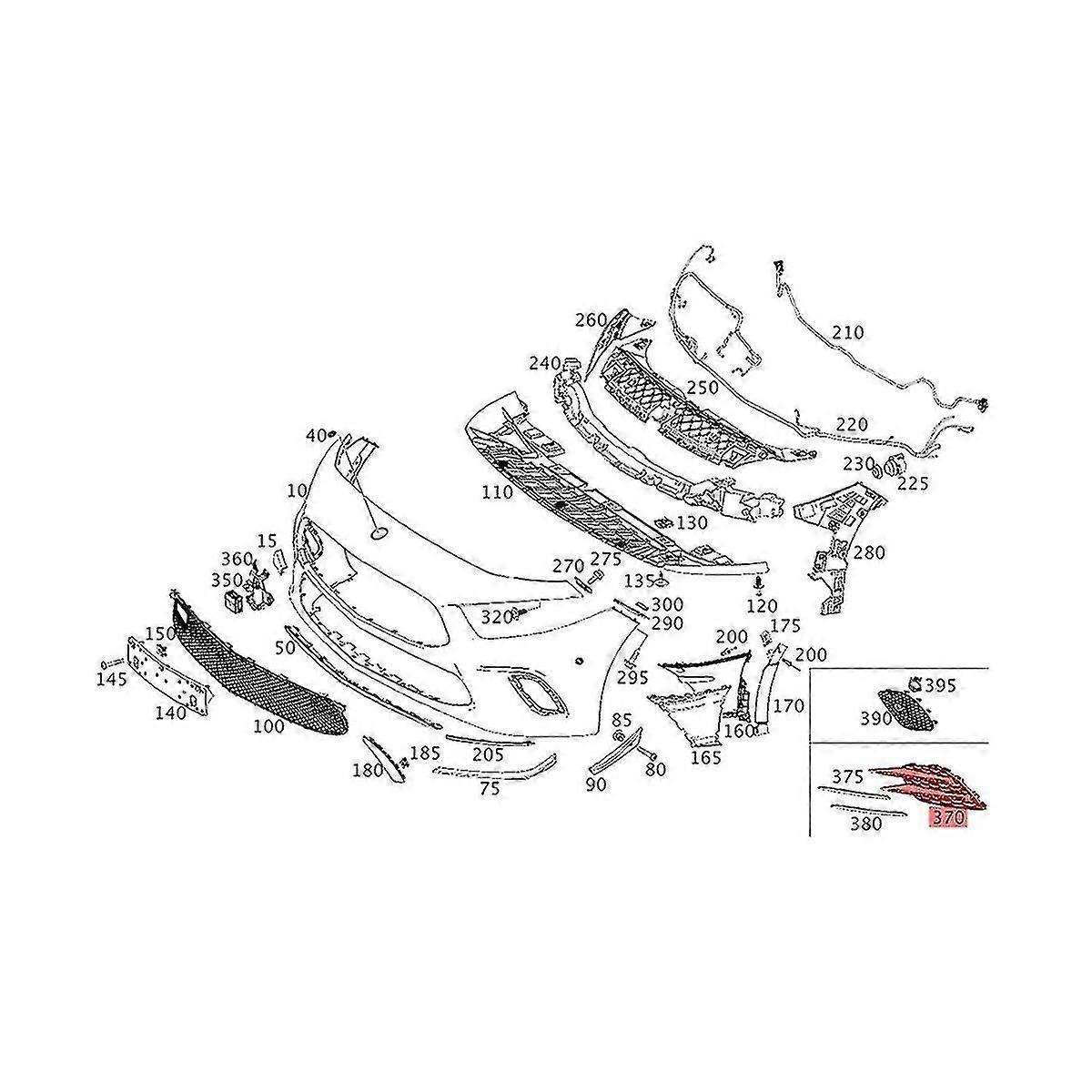 For Front Bumper Left Right Outer Grille Cover 1778858300 1778858400 ...