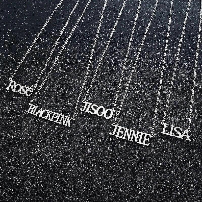 Men Women Kpop Jewelry Korea Group ROSE LISA JISOO JENNIE Letter ...