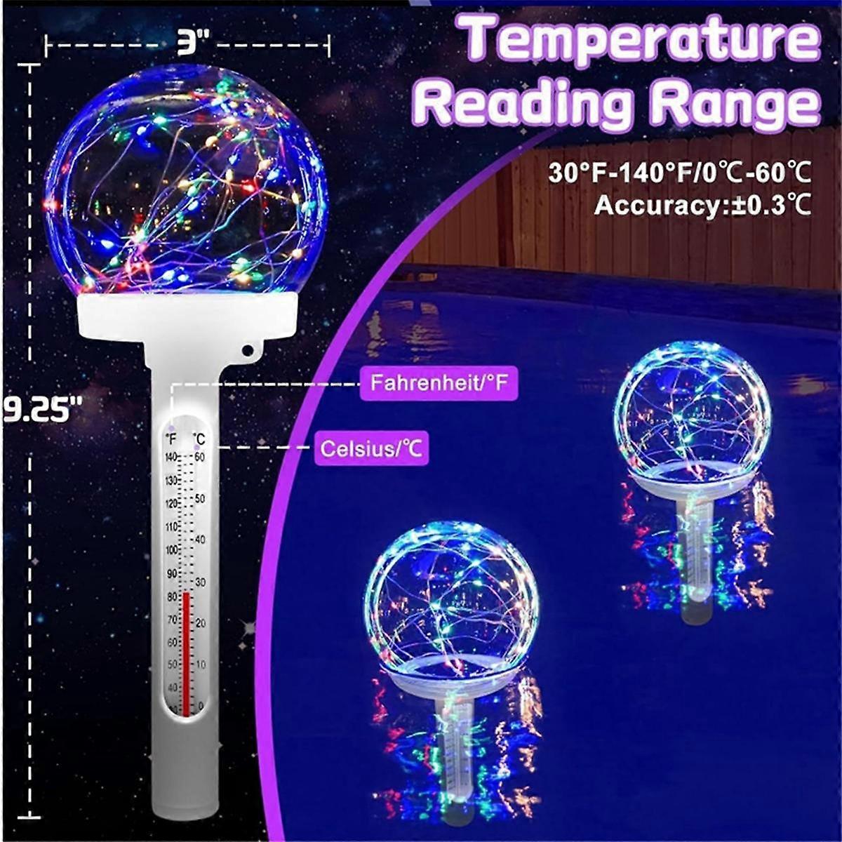 Pool Thermometer Floating Pool Thermometer with LED Floating Light for ...