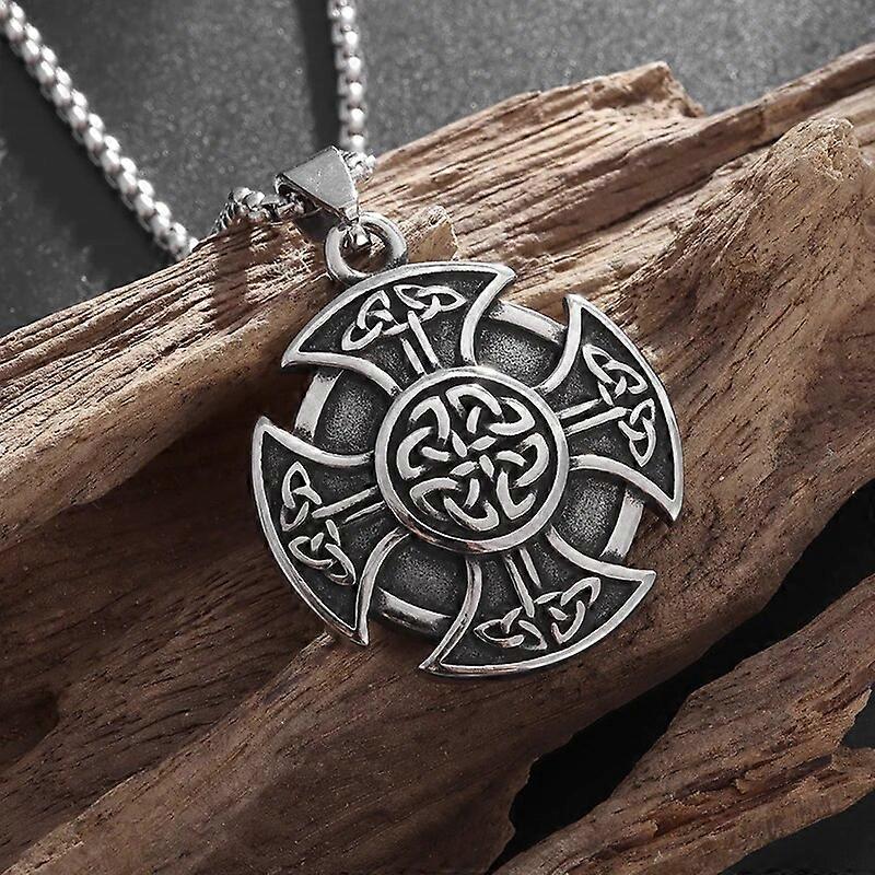 Celtic Knot Cross Shield Pendant Trinity Knot Irish Symbol Necklace Men ...