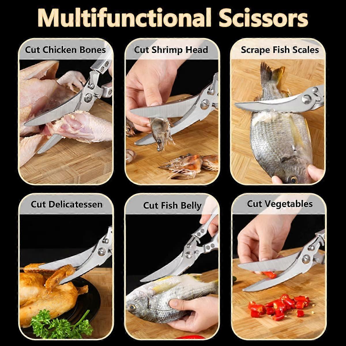 Kitchen Scissor Heavy Duty Stainless Steel with Metal Handle,Sharp ...