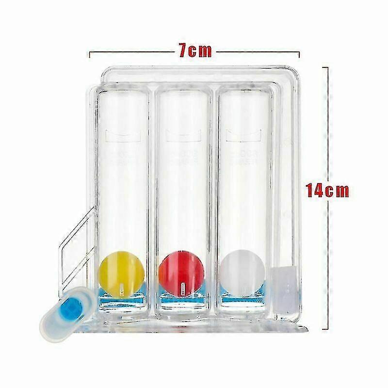 Deep Breathing Lung Exerciser Tri-ball Meter Spirometer Trainer Safe ...