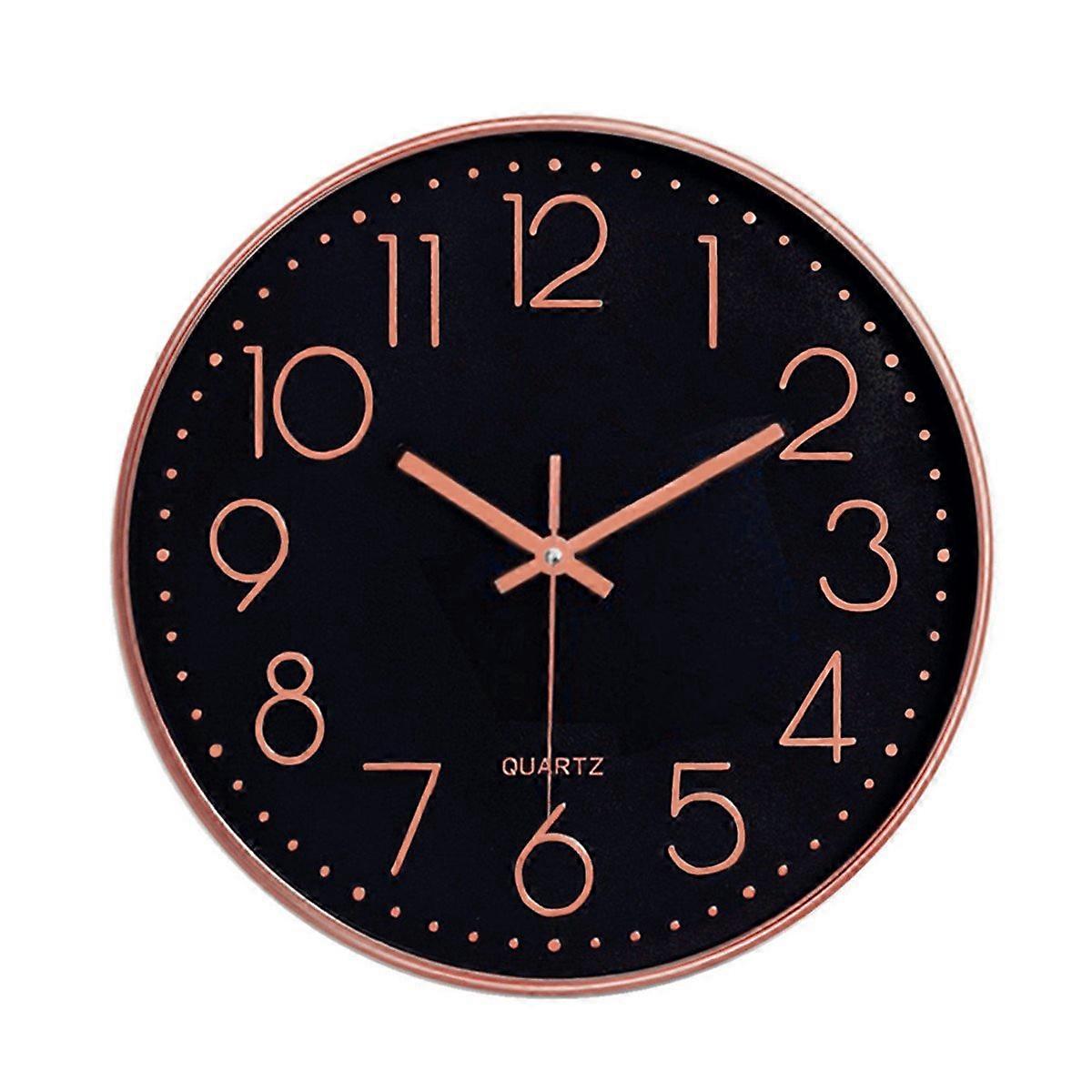 Modern Wall Clock Without Ticking Noises Silent Silver Large Numbers ...