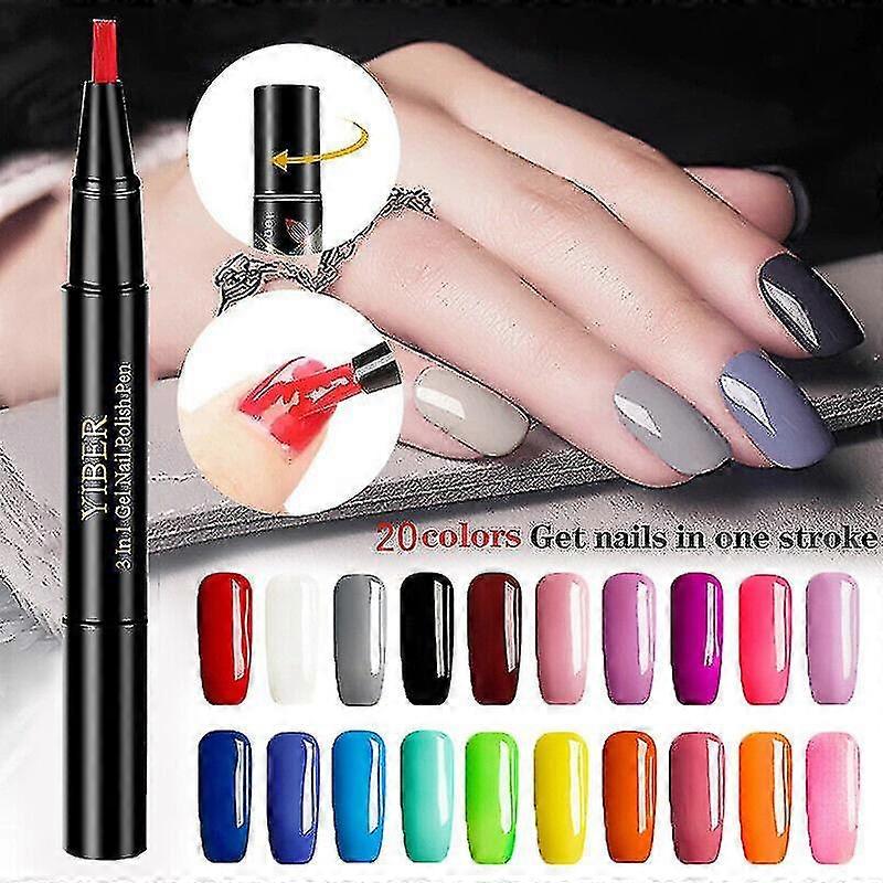 3 In 1 Gel Polish Nail Pen One Step Gel Varnish Hybrid Base Coat ...