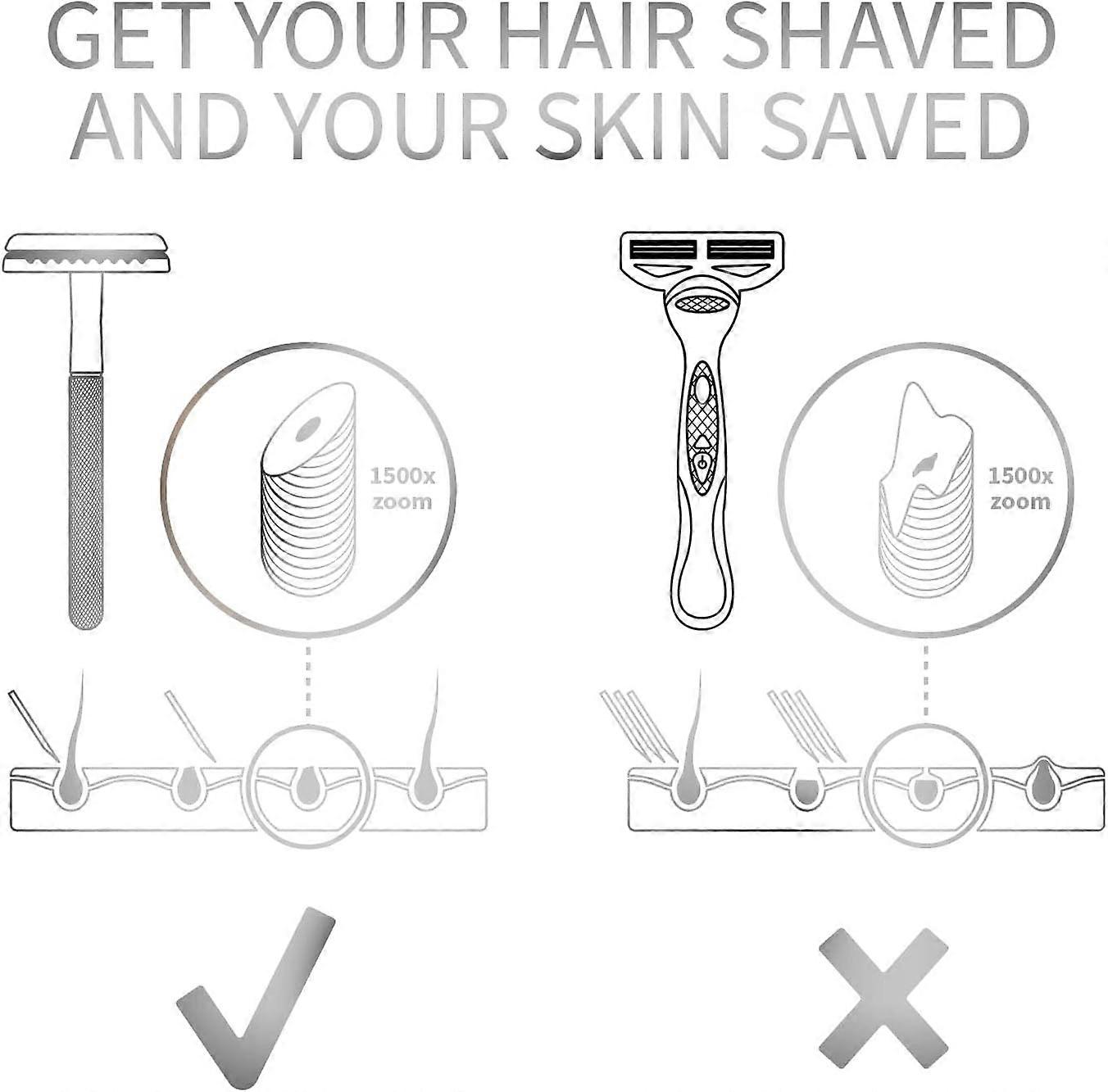 Silver Safety Razor with Stand - Metal Safety Razor - Razor for Men and ...