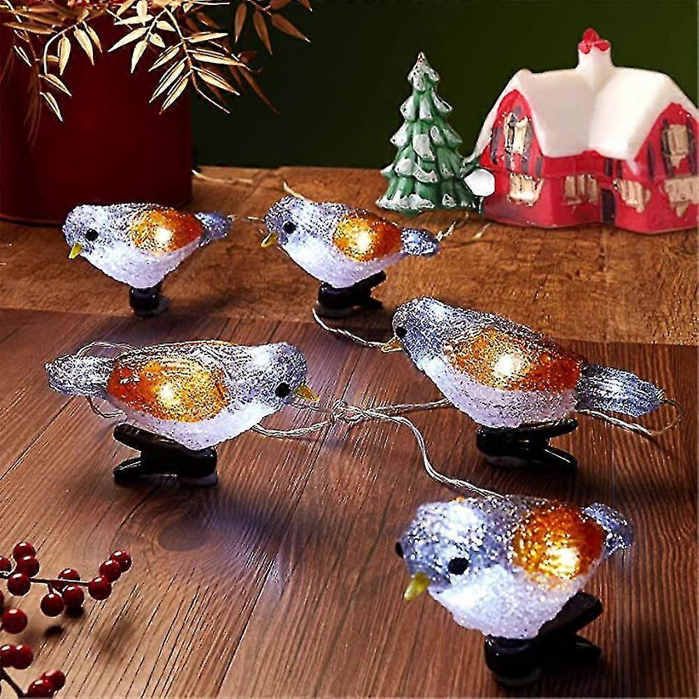 Outdoor Christmas Decorations Birds String Lights,led Acrylic 5 Birds ...