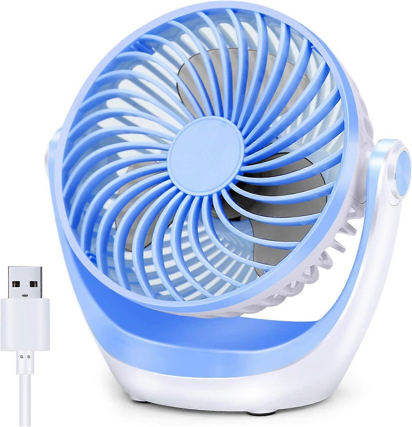 USB Desk Fan Small Table Fan with Strong Airflow Ultra Quiet Portable ...