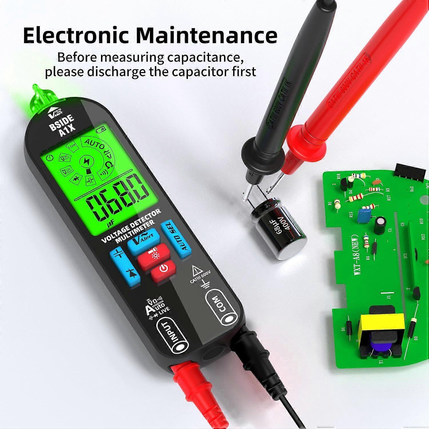 A1X Smart Digital Multimeter Mini Rechargeable Electrical Tester with ...