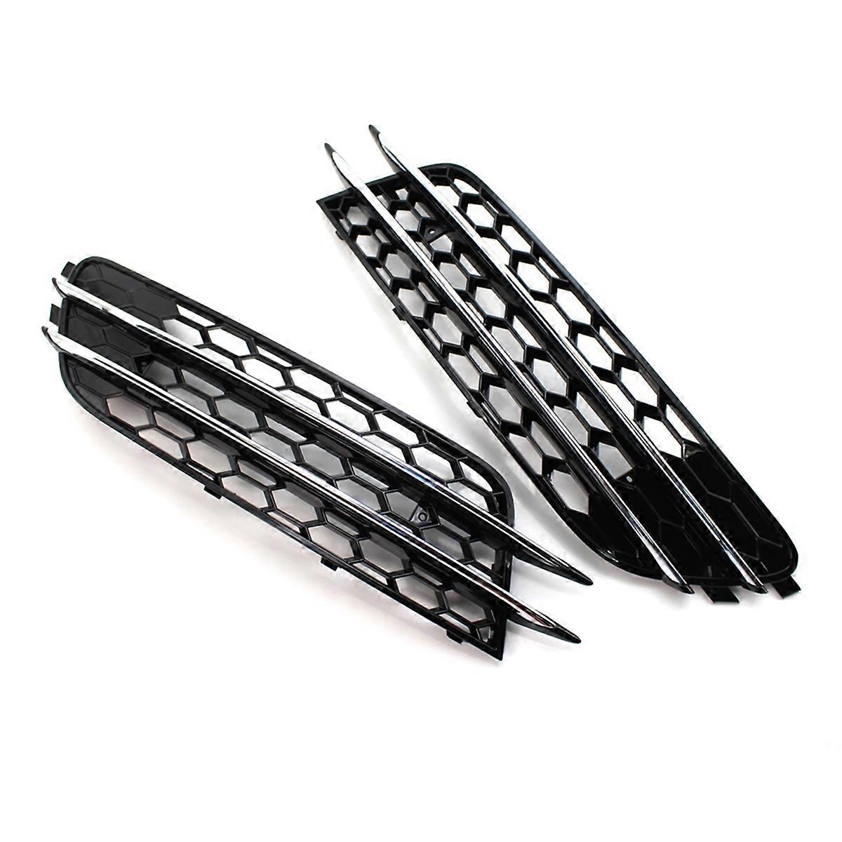 1Pair Front Fog Light Cover Honeycomb Grille Racing Grills for A6 C7 ...