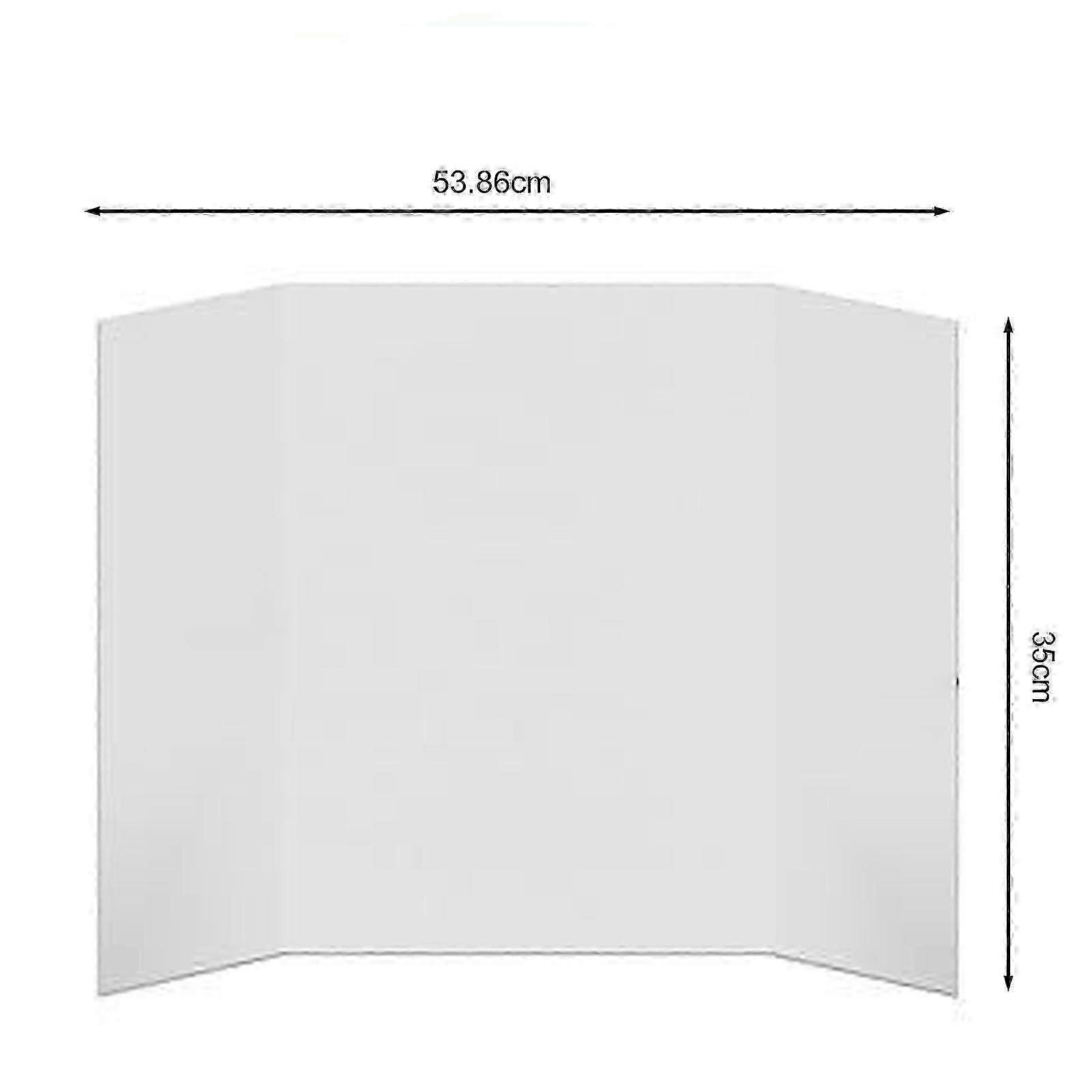 4Pcs Tri-Fold Poster Boards Small White Presentation Boards Corrugated ...