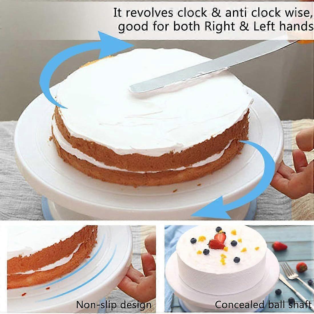 Cake plate Rotating cake plate Ø 28cm White elegant design for baking ...