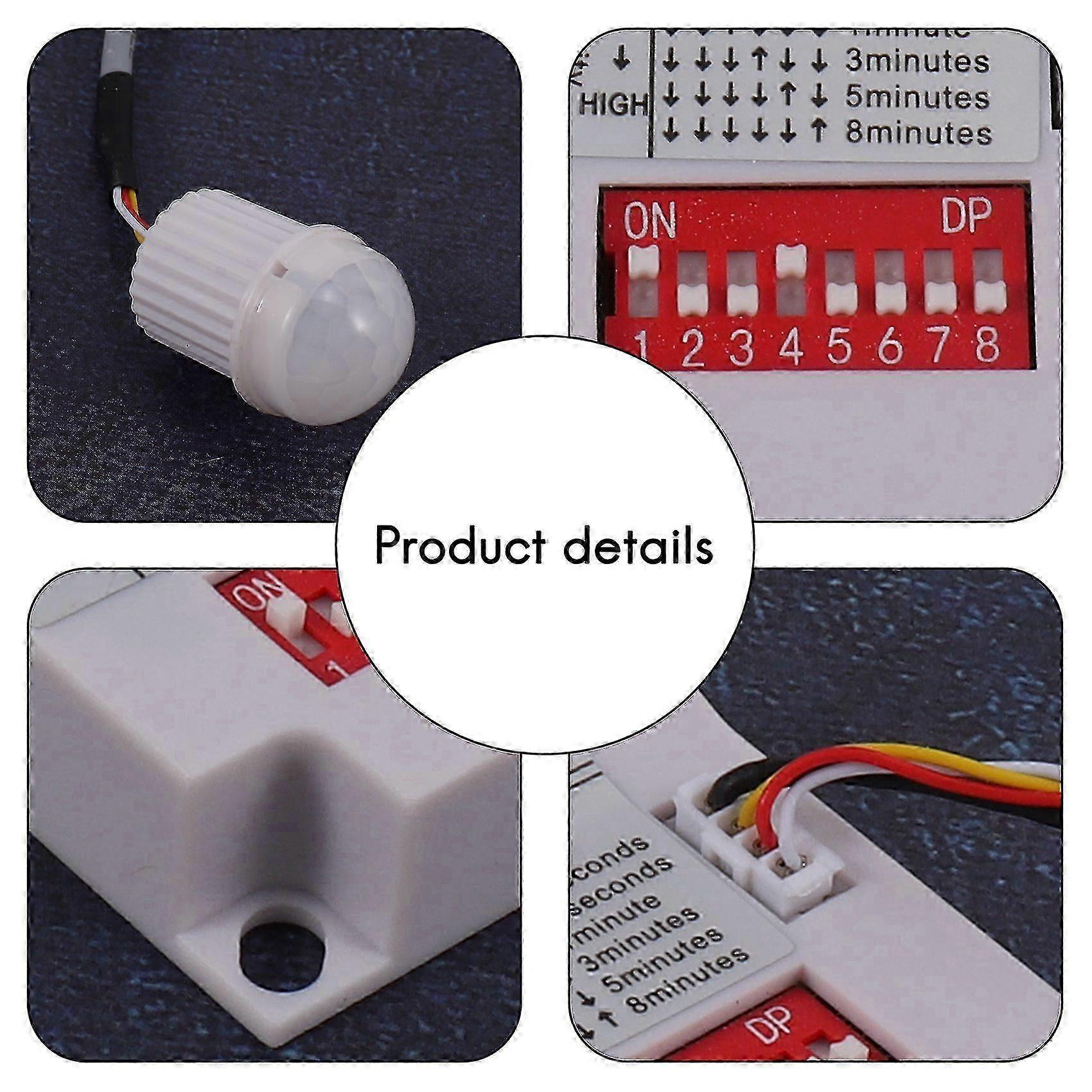PIR Motion Sensor Switch with Infrared Human Body Induction Delay Timer Relay for Corridor LED ...