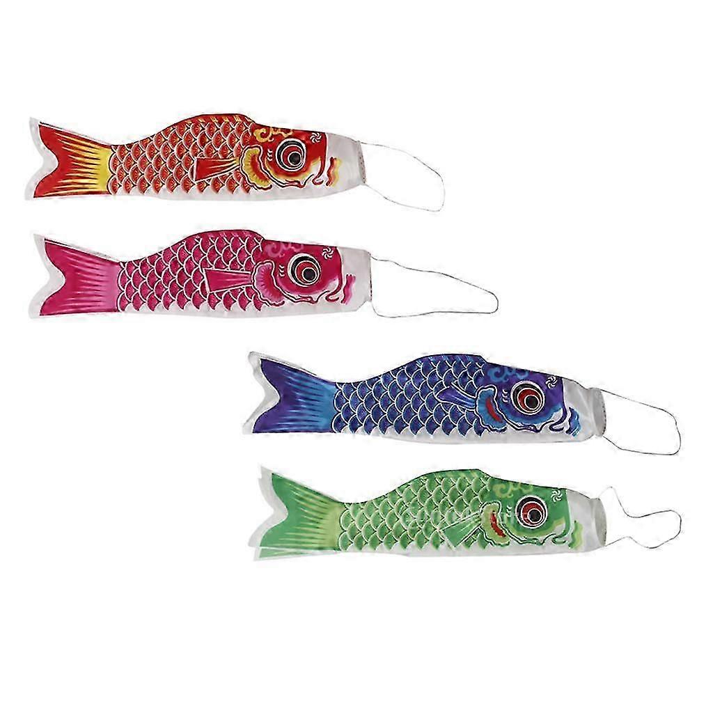 Set of 4 Japanese Carp Windsock Streamers for Decorative Outdoor Flying ...