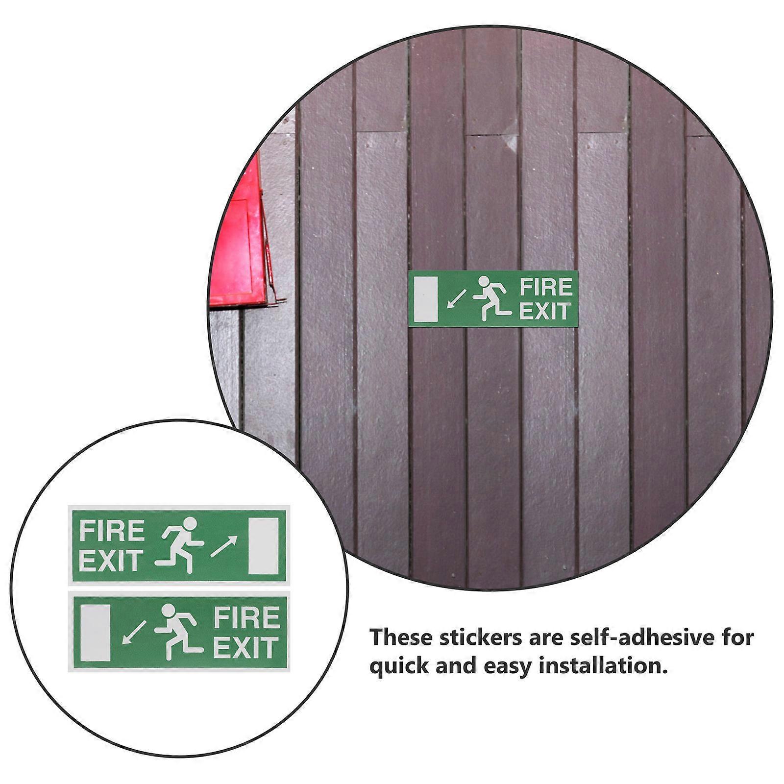 Exit Sign Fire Exit Sign Sticker for Emergency Safety 6 Sheets | Fruugo AU