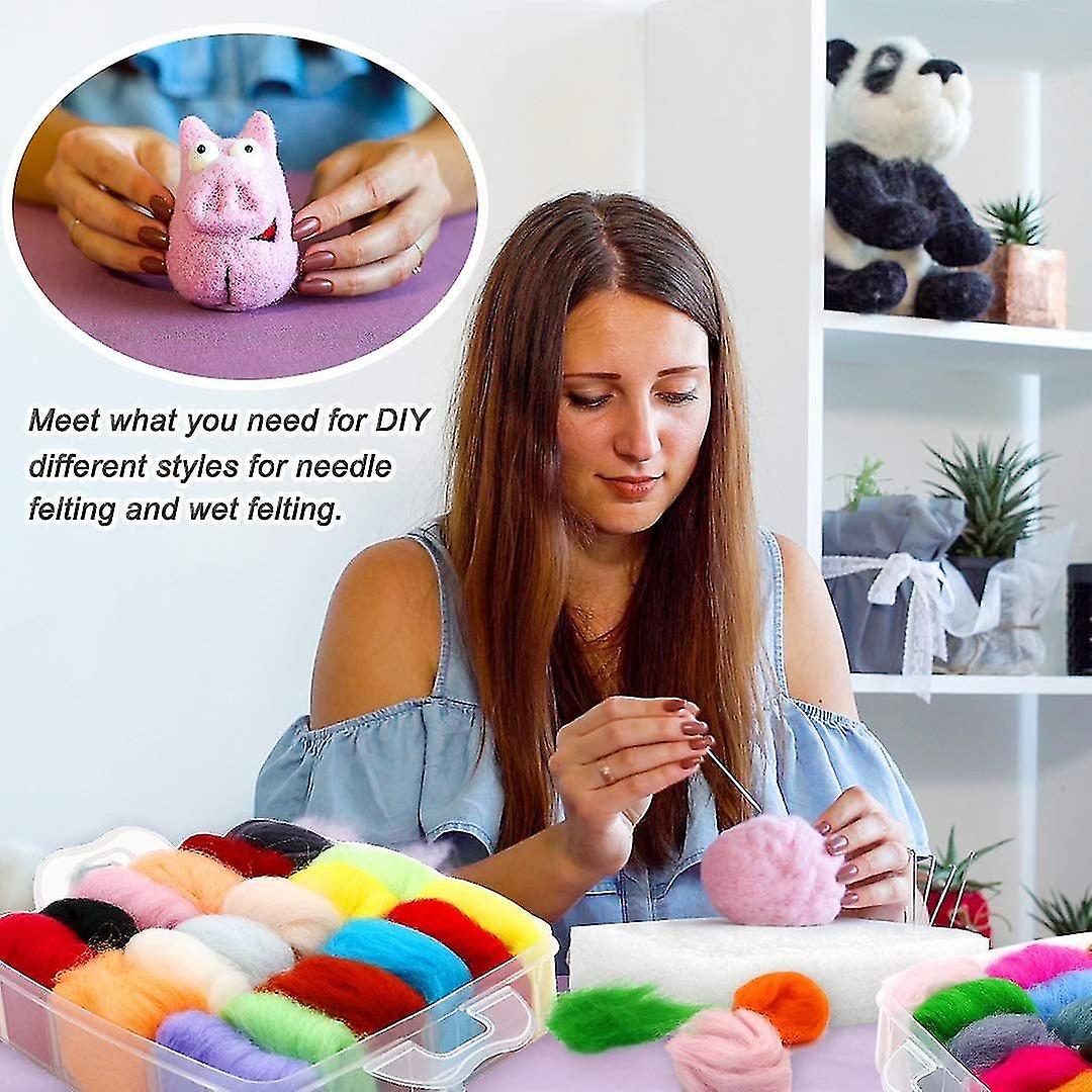 Wool Felt Felt Needle Kit Set 36 Colors Gift Tool Roving Material ...