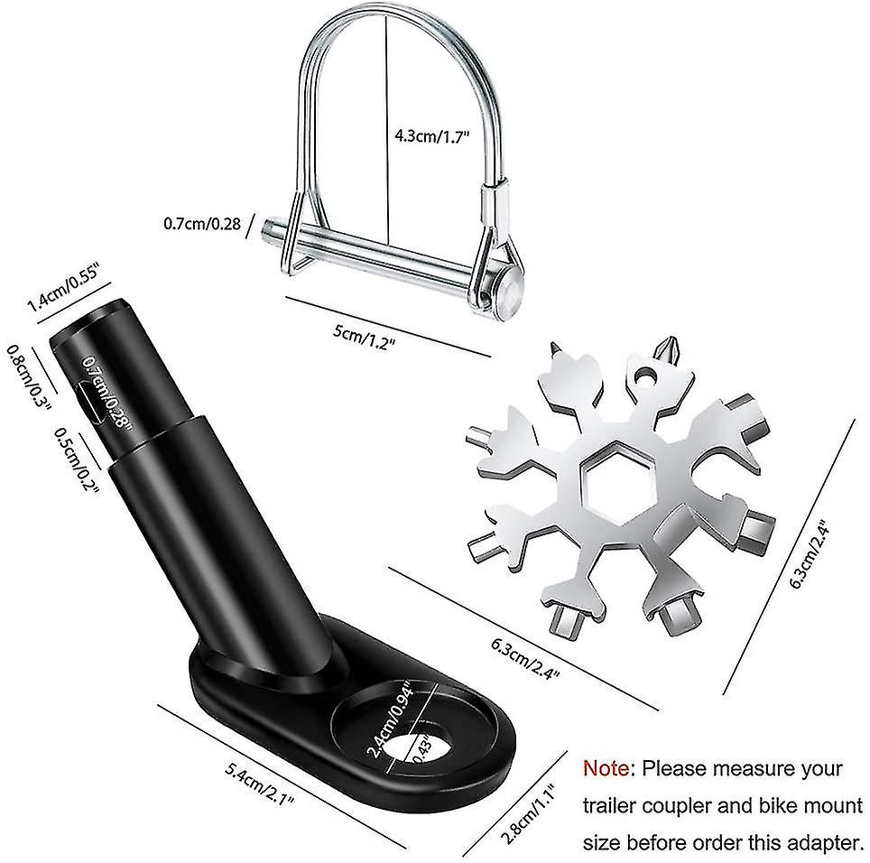 2 Sets Bike Trailer Coupler Steel Connector Bike Trailer Hitch Adapter ...