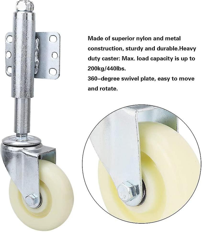 4" Spring Loaded Gate Wheel, Heavy Duty 440lbs Load Capacity Gate Wheel ...