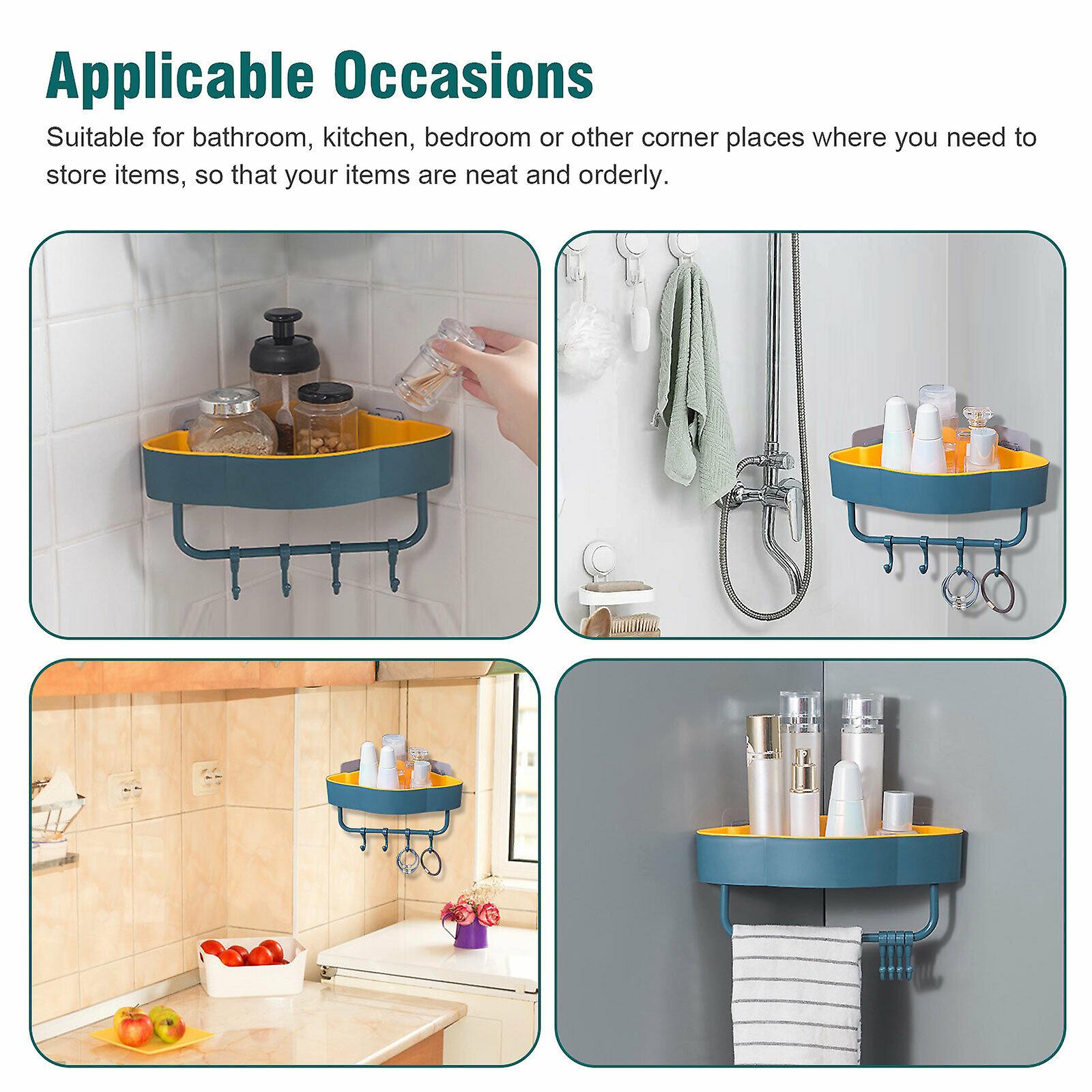 Triangular Corner Shelf Storage Rack Holder Organizer Bathroom Shower ...