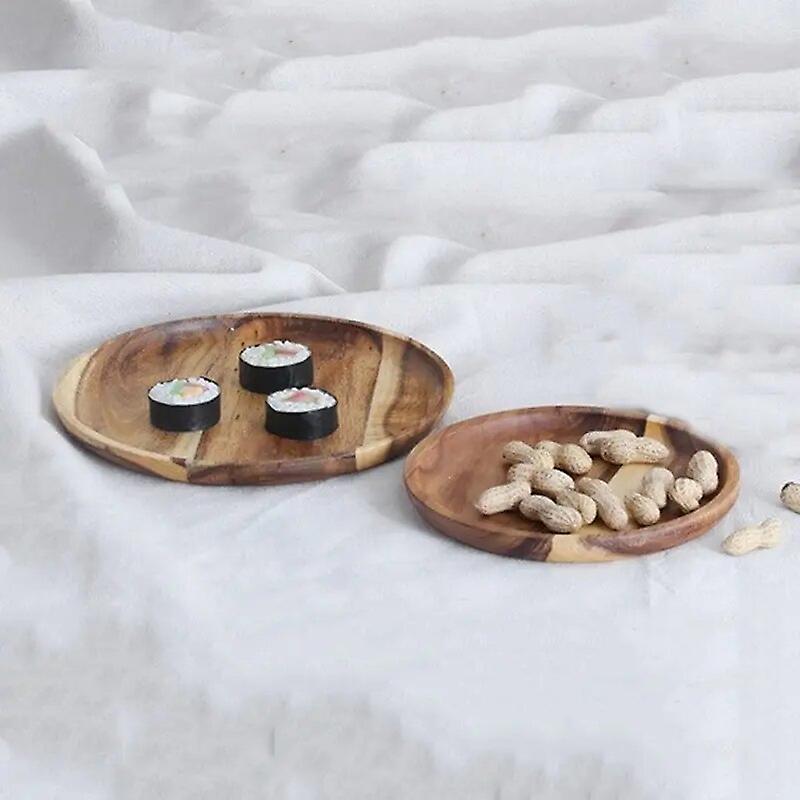 Wood Plates Serving Tray Family Simple Solid Wood Plate Fruit Food Dish ...