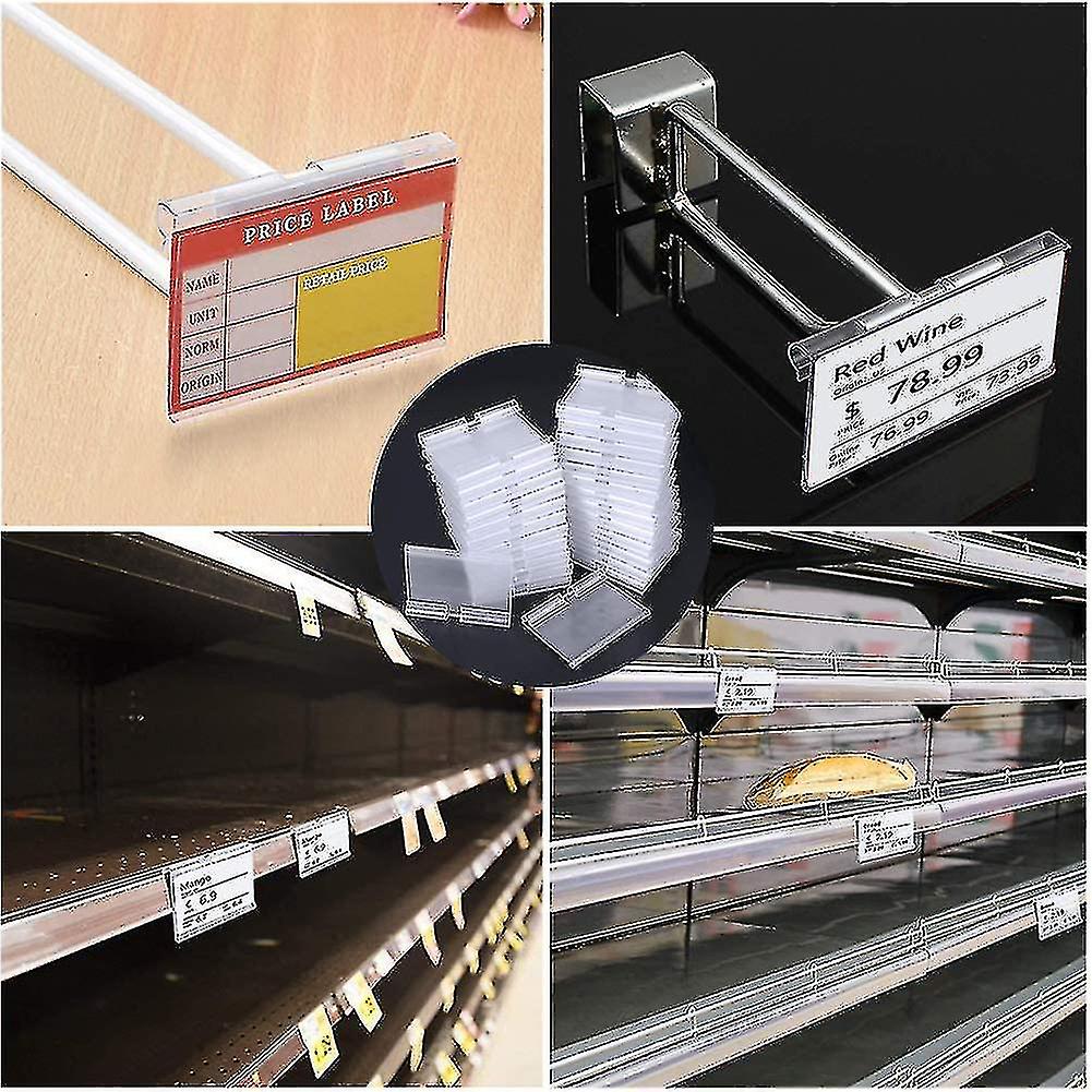 70 Pieces Label Holder Made Of Transparent Plastic Price Tag Holder ...