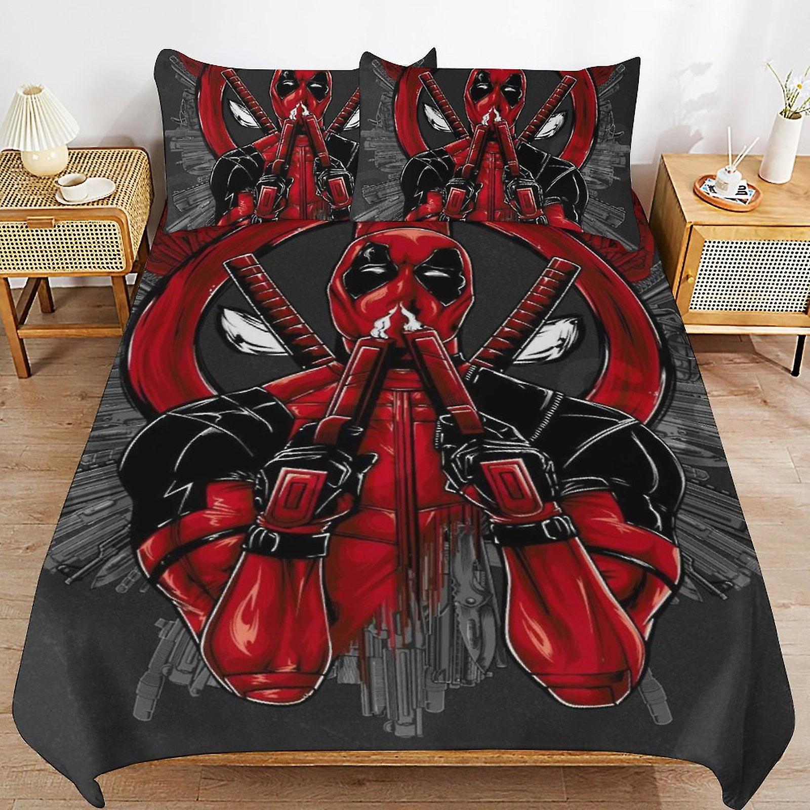 Deadpool Bedding Sets Cute Bed Cover Anime Cartoon 3D Printed ...