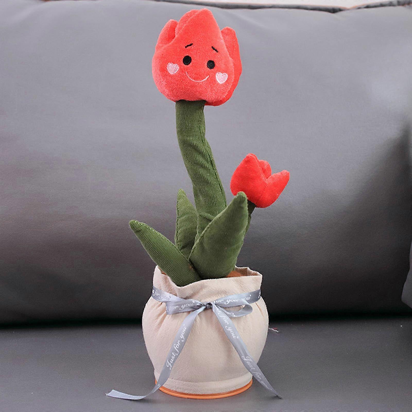 Hot Plush Stuffed Animal Dancing Tulips Plush Toy Electronic With 60 ...
