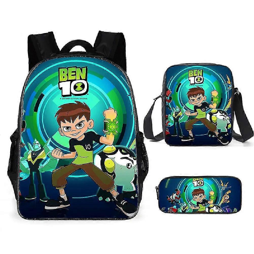 Ben 10 Cartoon Anime School Backpack For Teenagers Boys Three-piece ...