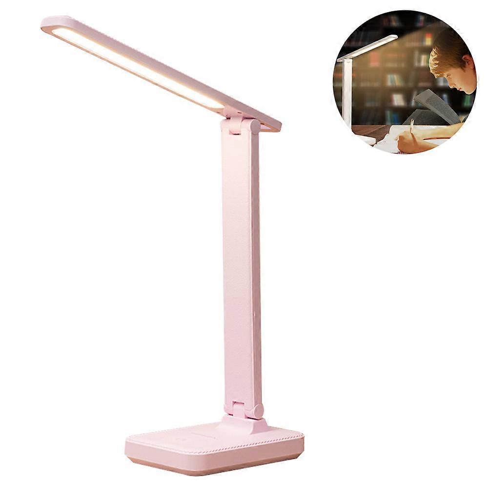 Pink Led Desk Lamp Reading Lamp With Usb Charging Port 3 Lighting Modes ...